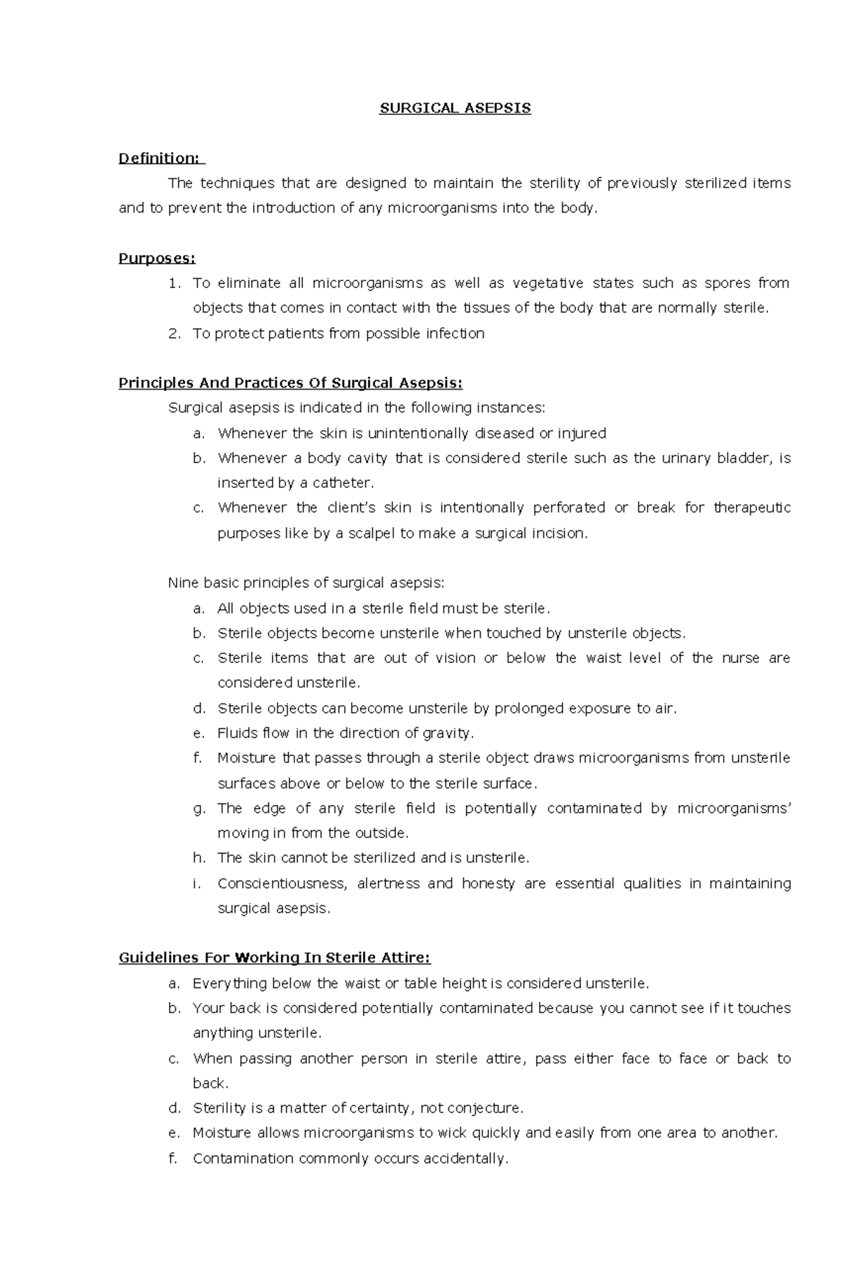 Surgical-rationale - Retdem rationale and procedures - SURGICAL ASEPSIS ...