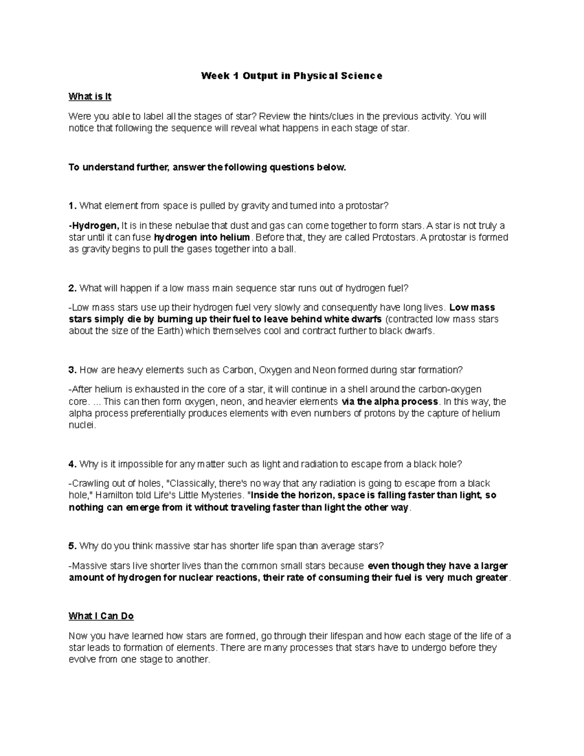 Physical science eli - Week 1 Output in Physical Science What is It ...