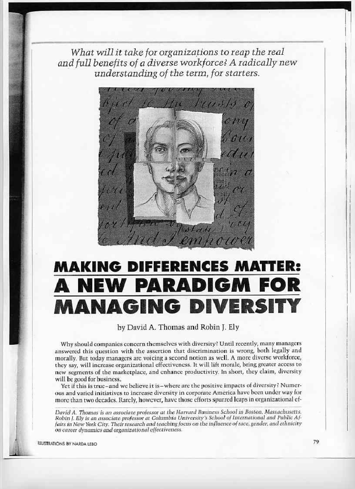 Thomas and Ely, 1996 - Helpful - What will it take for organizations to ...