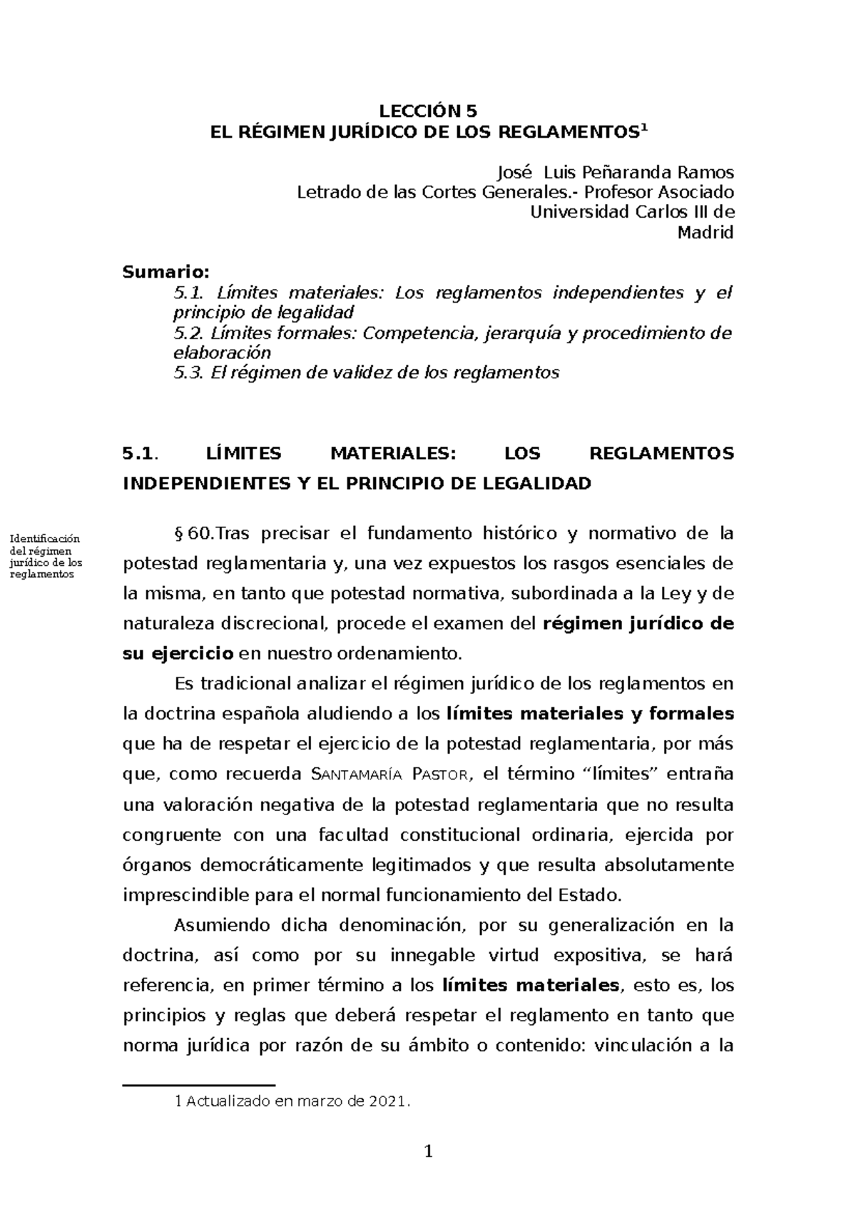 Leccion 5 Instituciones Básicas de Derecho Administrativo - LECCIÓN 5 EL RÉGIMEN JURÍDICO DE LOS ...