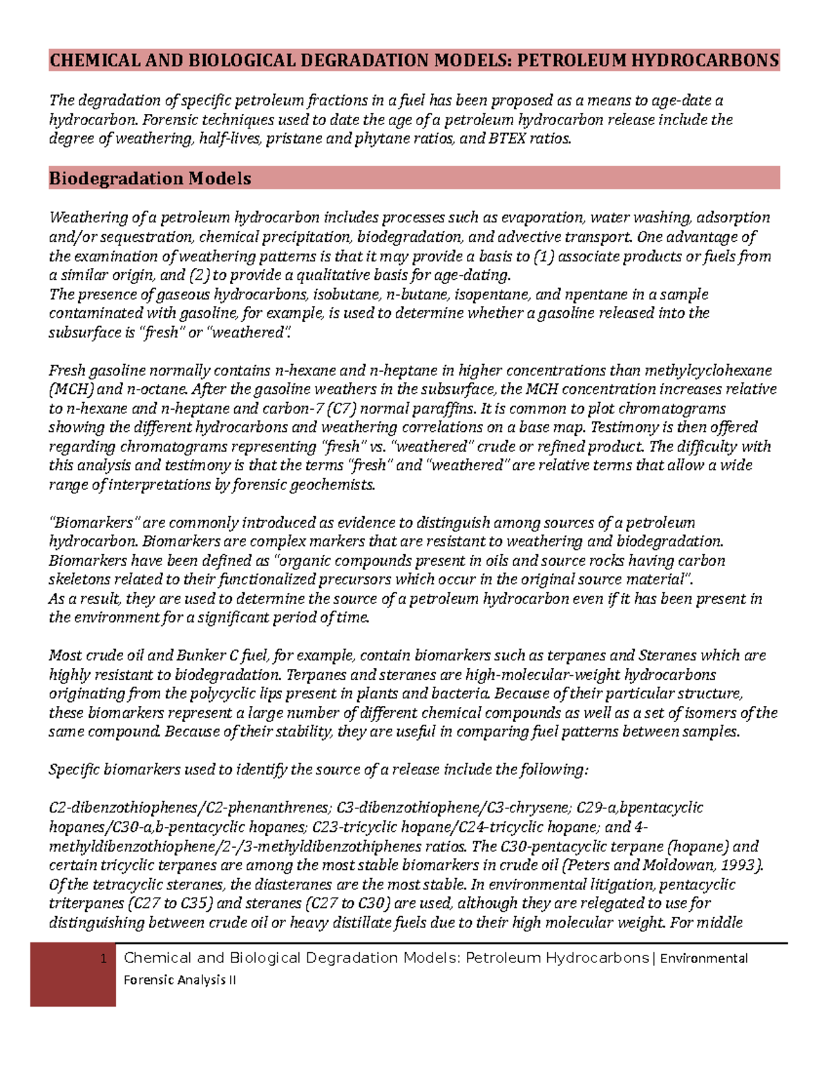 5. Chemical AND Biological Degradation Models - CHEMICAL AND BIOLOGICAL ...