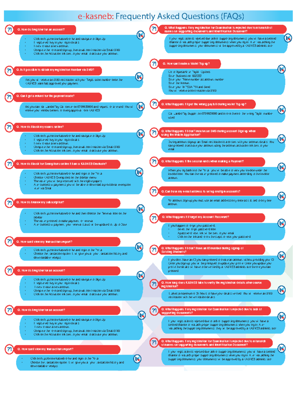 E-kasneb FAQ - Use it - FREQUENTLY ASKED QUESTIONS(FAQs) Click on ...