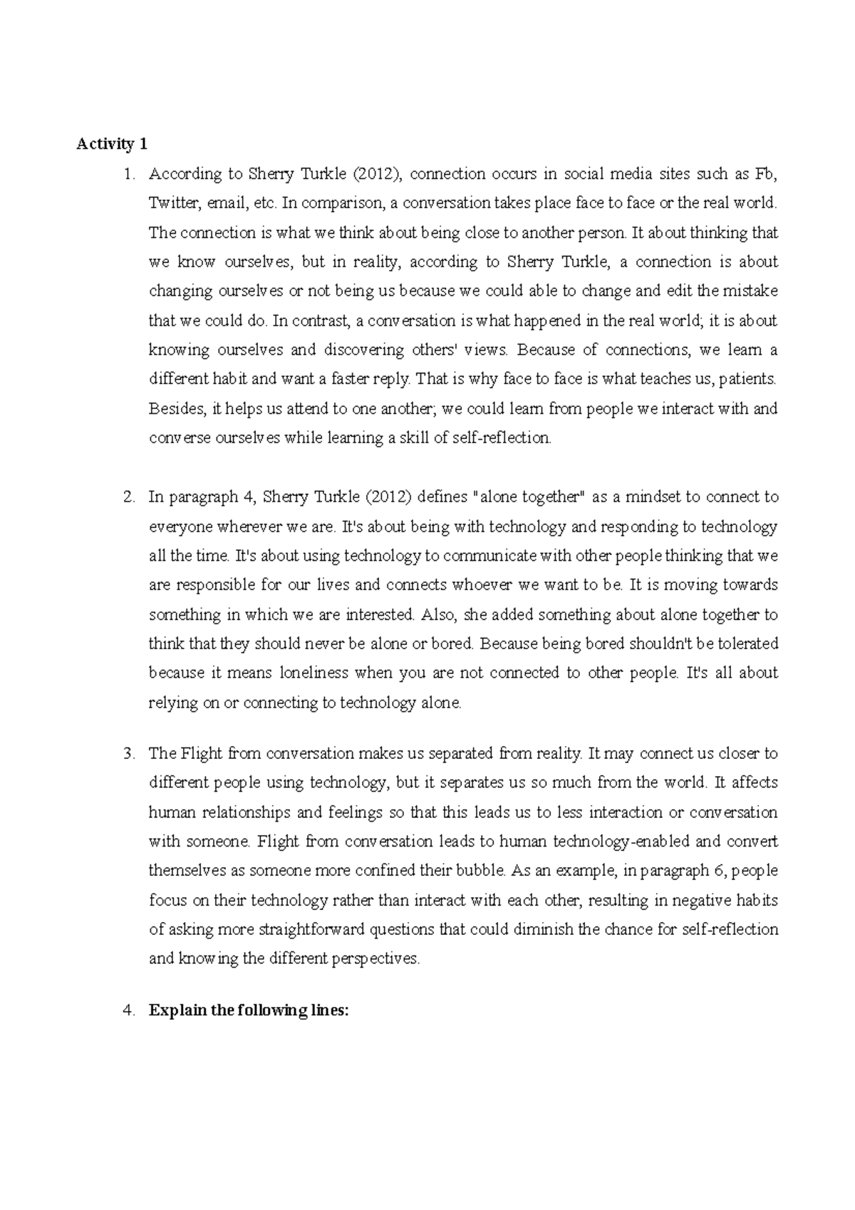 Ebreo GE2(949) Let's Check Activity 1 - Activity 1 1. According to ...