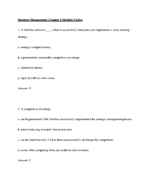 Unit 2 - Tutorial Sheet-Answer - STRATEGIC MANAGEMENT UNIT 2 – The ...