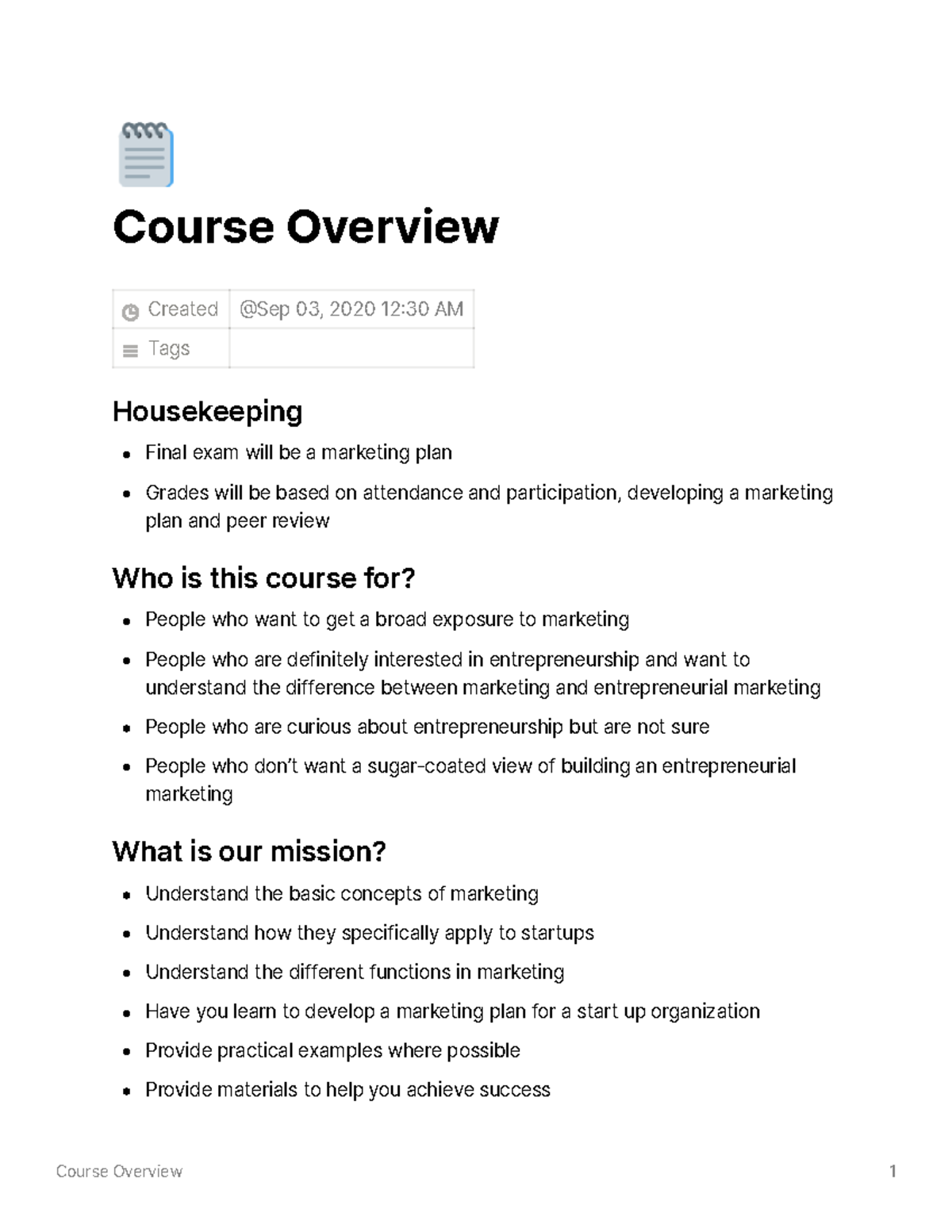 ENTR 413 (Ted Dacko): Course Overview - 🗒 Course Overview Created Tags ...