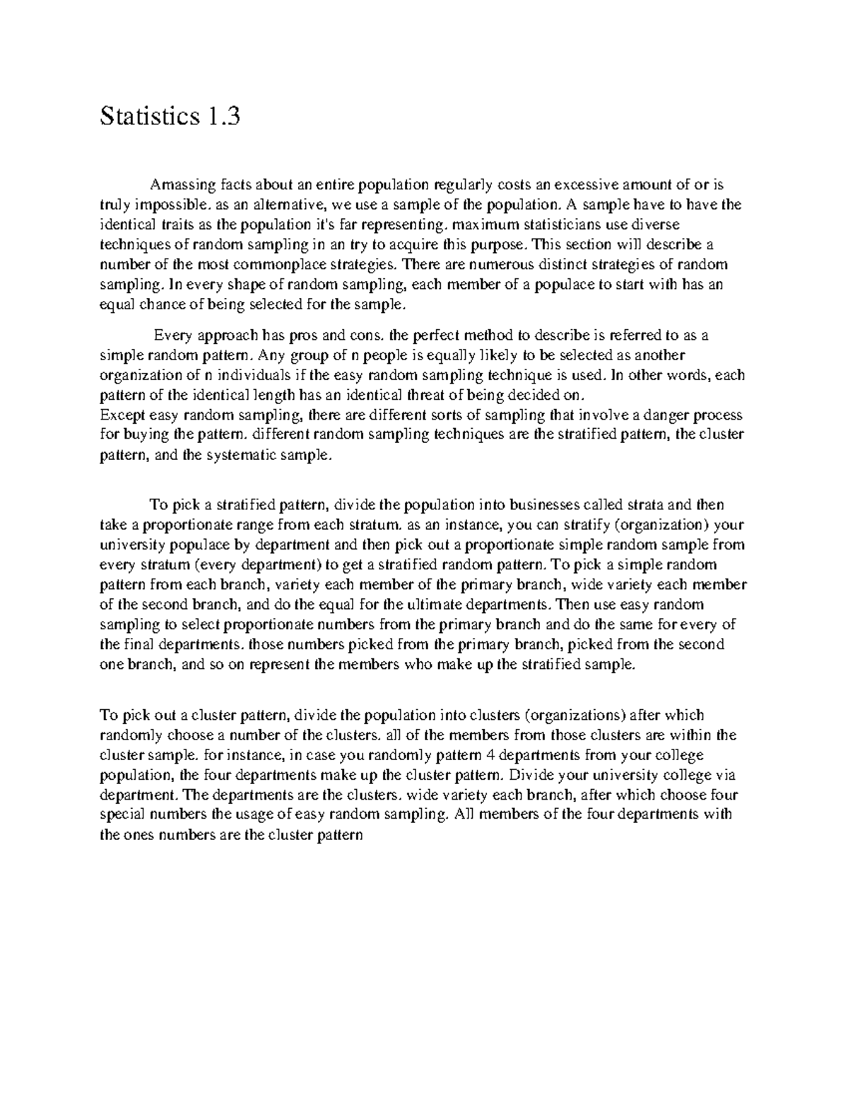 Statistics 1 - Amassing facts about an entire population regularly ...