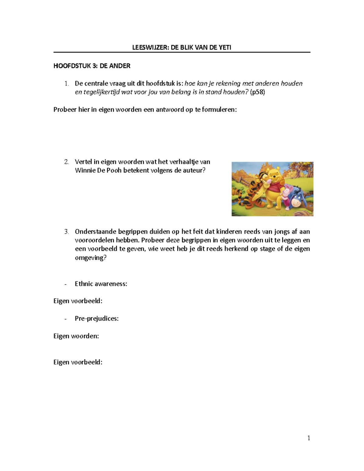 2021 leeswijzer blikvandeyeti student - LEESWIJZER: DE BLIK VAN DE YETI ...