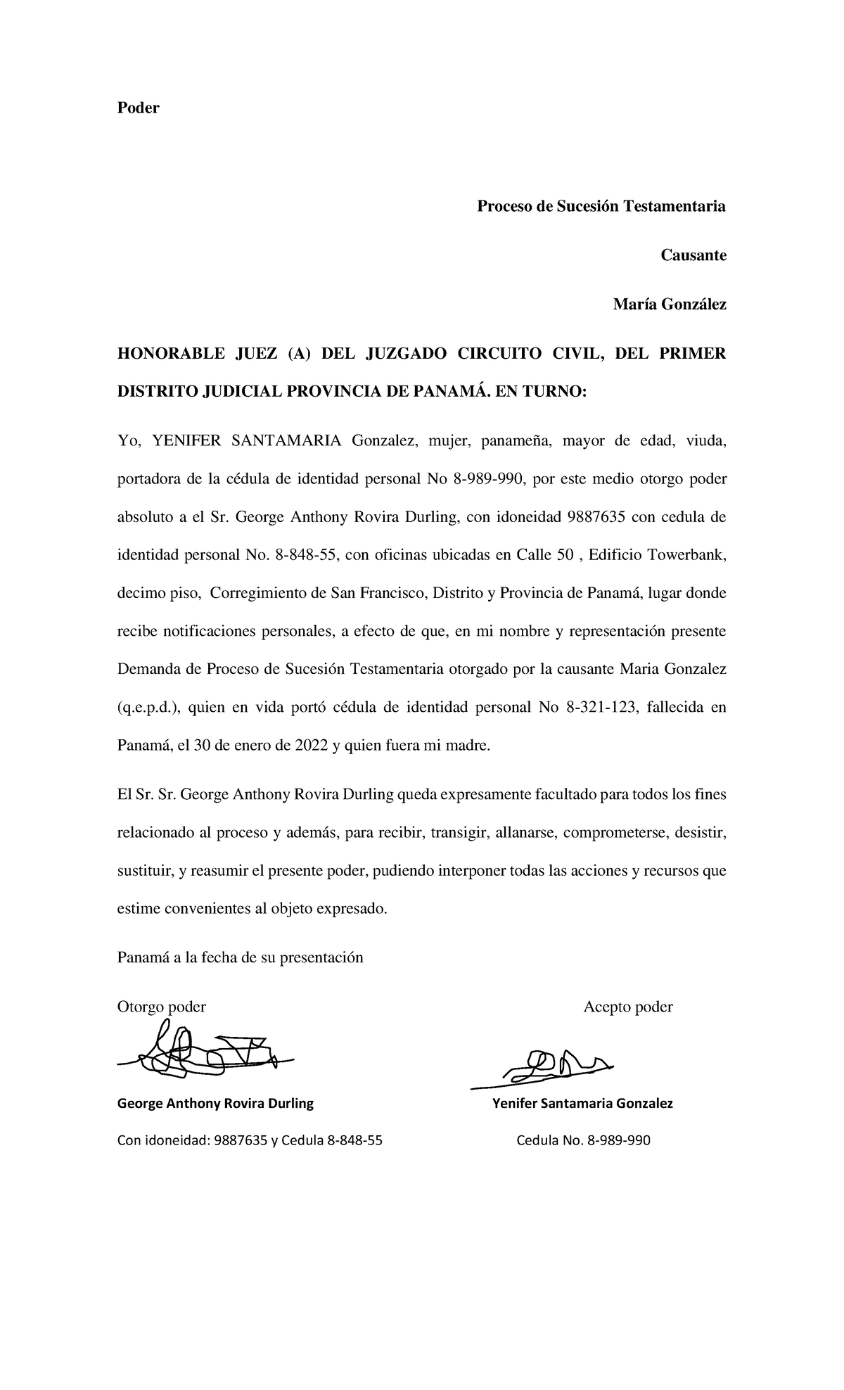 Poder y jucio de sucesion testada 2011 - Poder Proceso de Sucesión ...