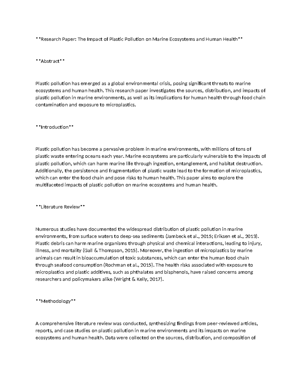 The Impact of Plastic Pollution on Marine Ecosystems and Human Health ...