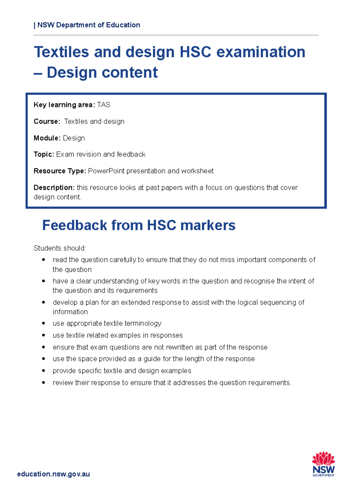 Tas-textiles-s6-design-exam-revision - | NSW Department of Education ...