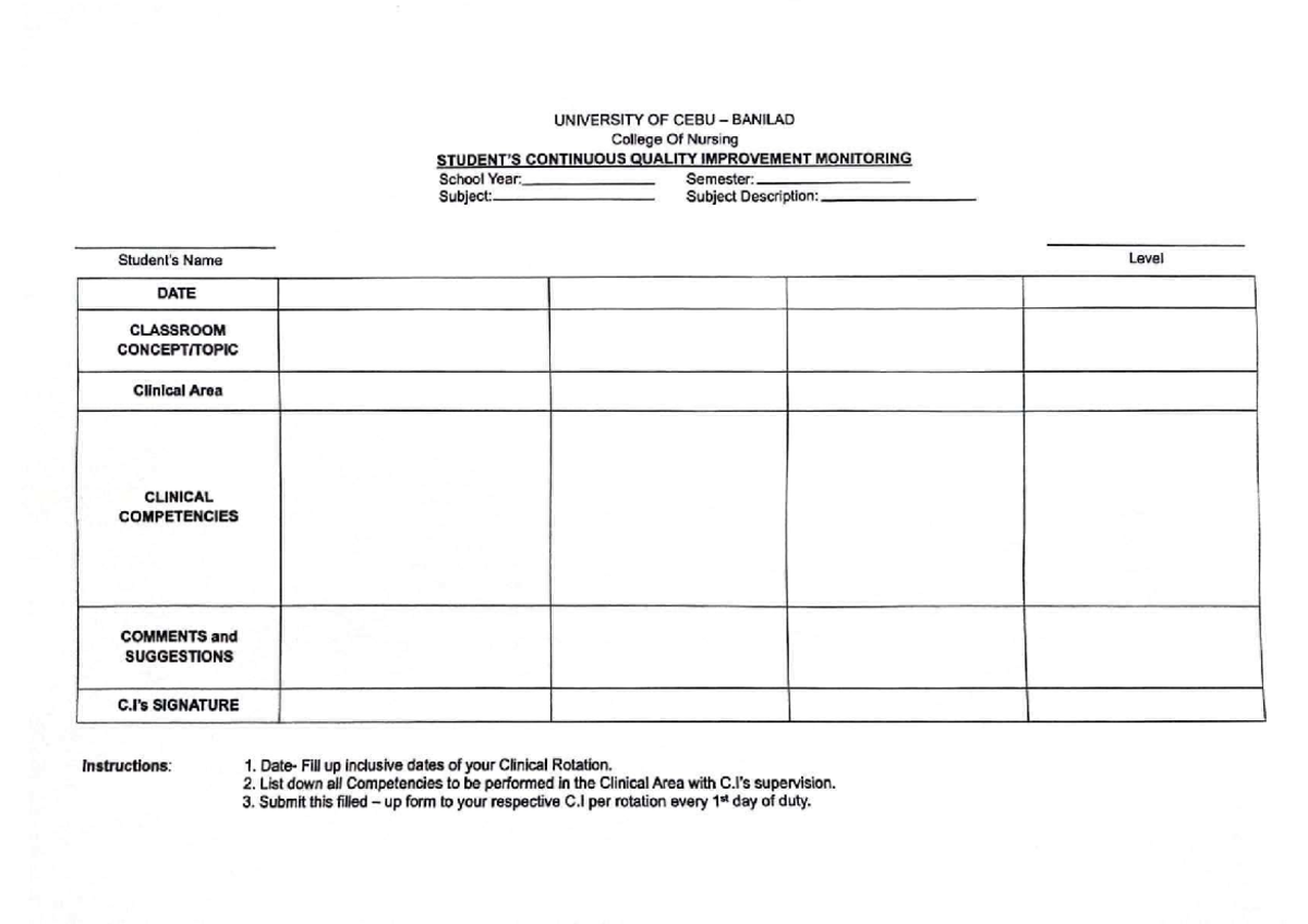 Student Continuous Quality Improvement Monitoring - Research Methods ...