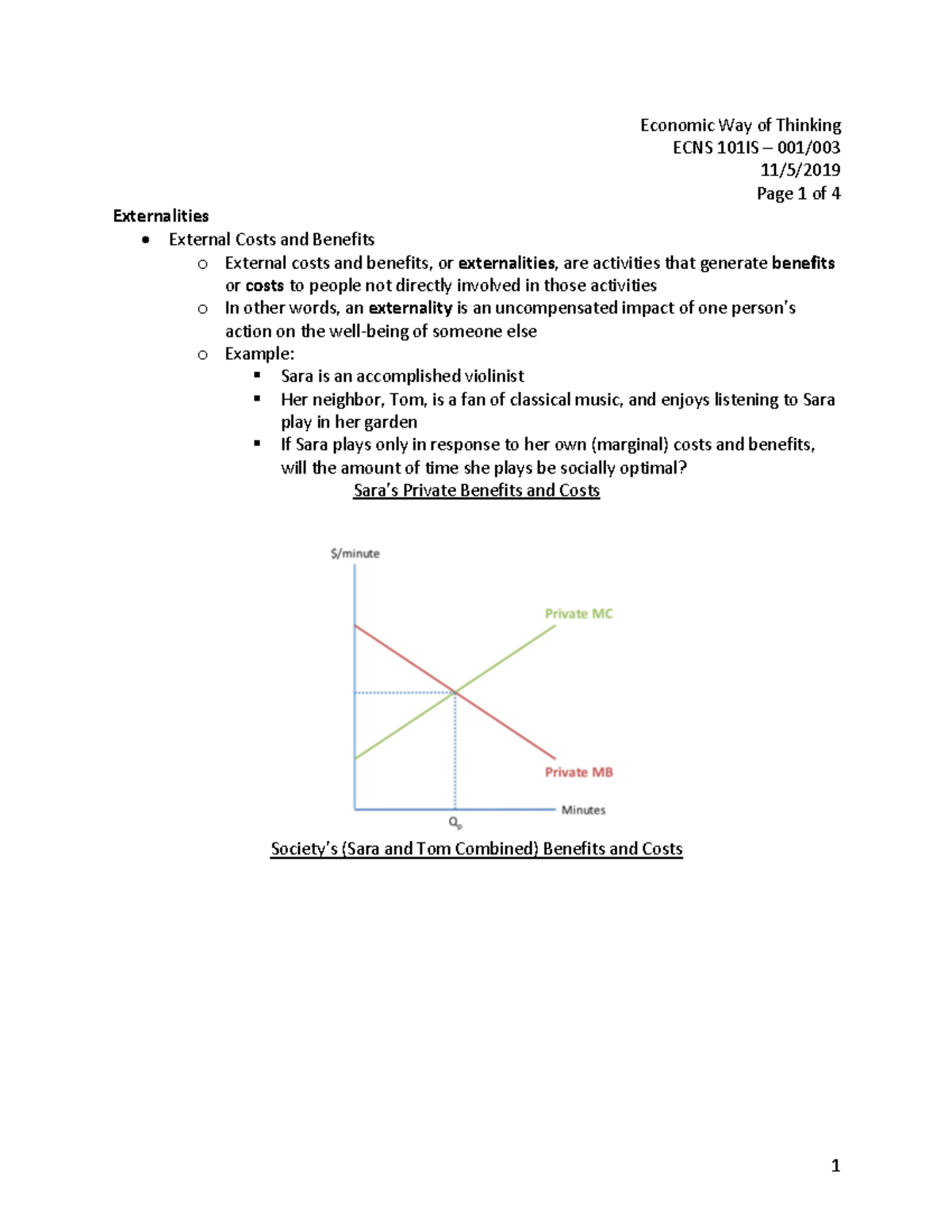 Fall2019-ECNS 101IS-Lecture 18 - Economic Way of Thinking ECNS 101IS ...