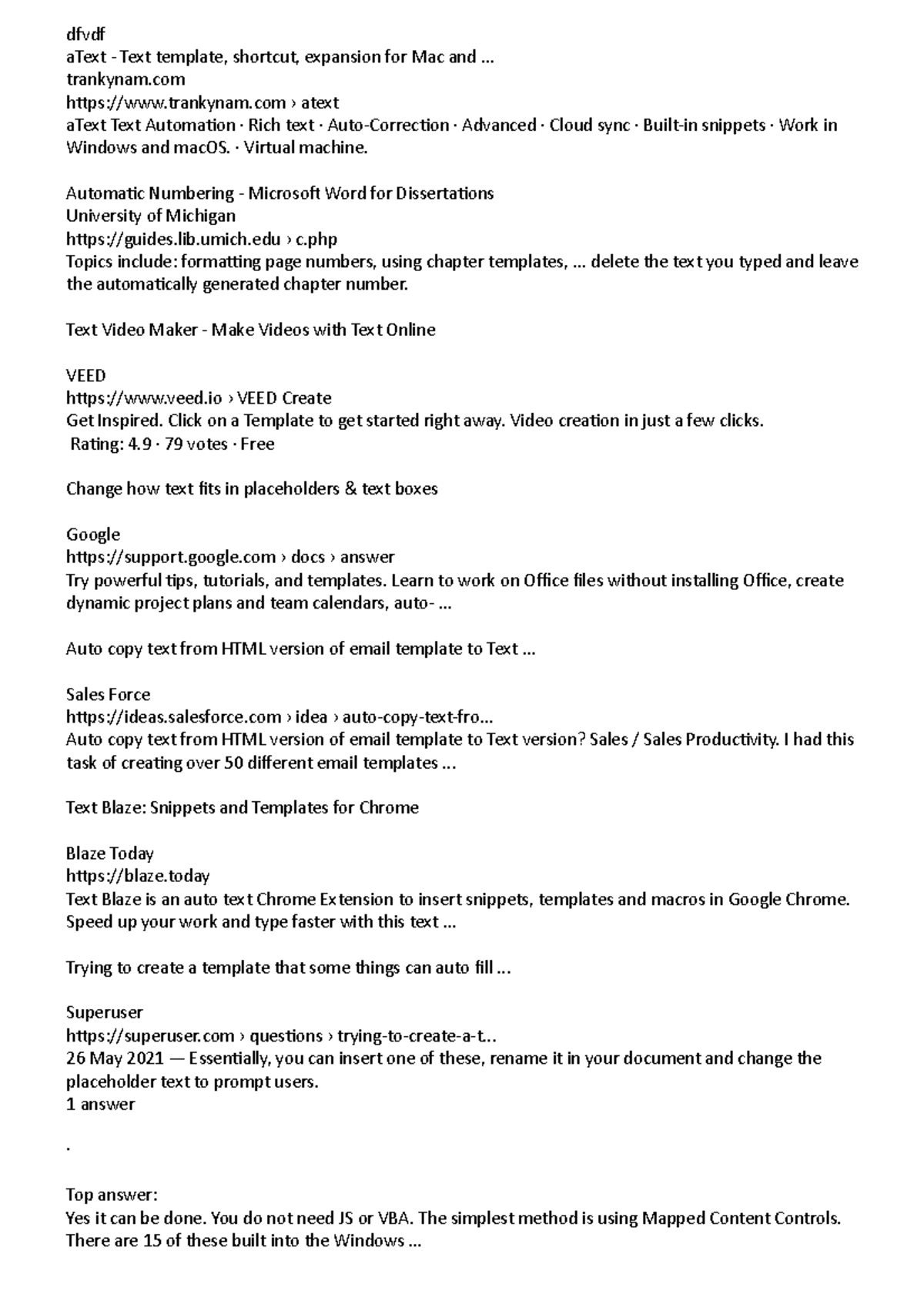 Test (5) - Copy - sdfsd - dfvdf aText - Text template, shortcut ...