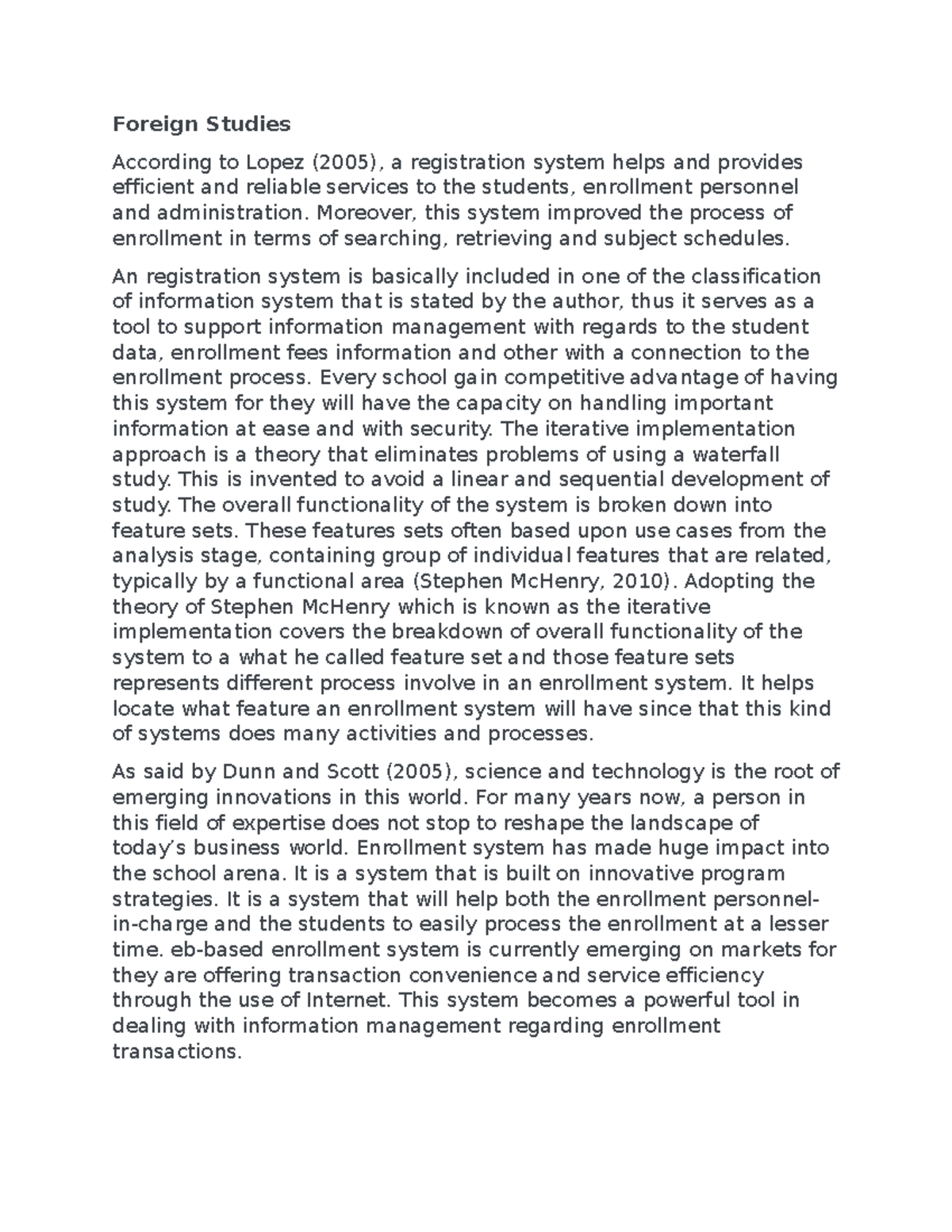 Foreign-studies - research - Foreign Studies According to Lopez (2005 ...