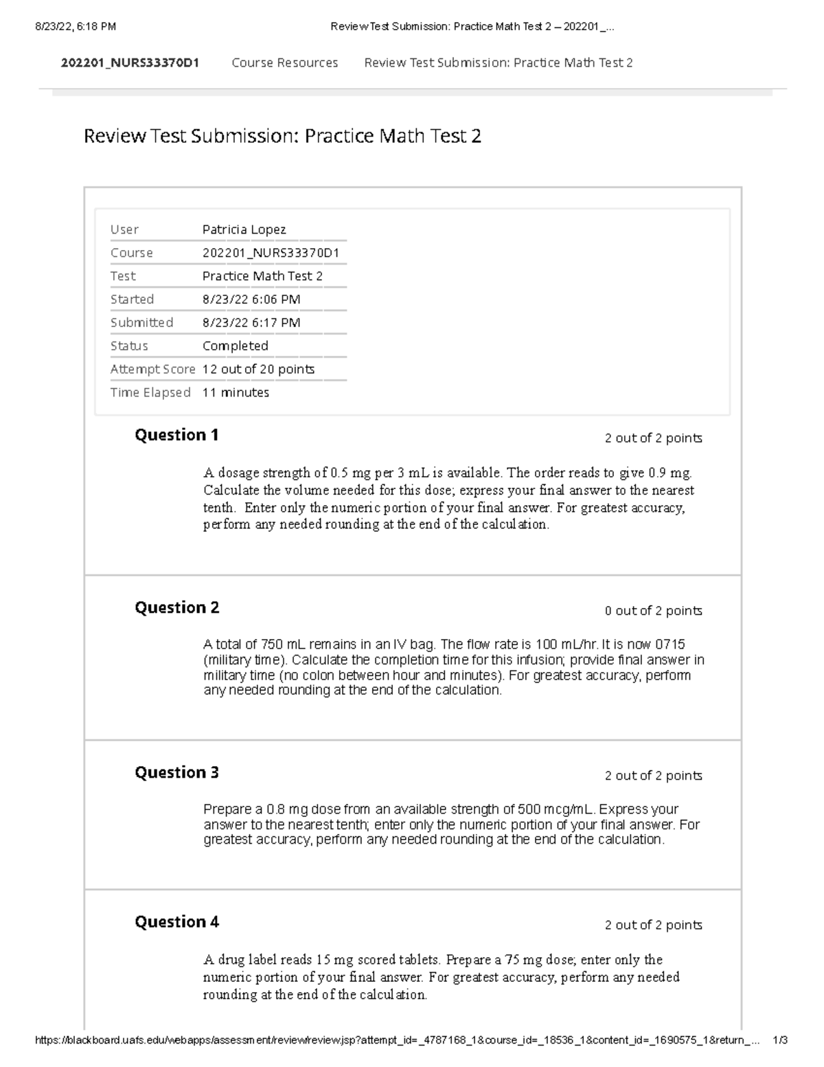 Practice Math Test 2 - .. - Studocu