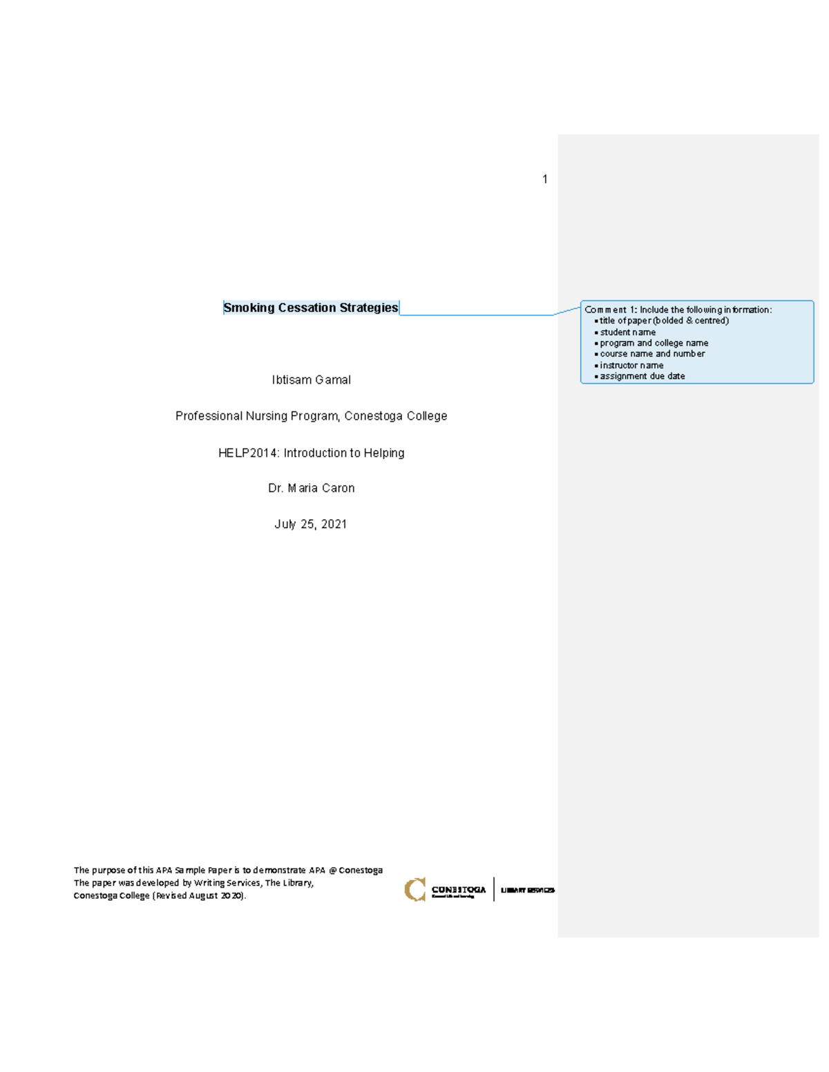 APA 7 Version- Accessible sample paper 1 - The purpose of this APA ...