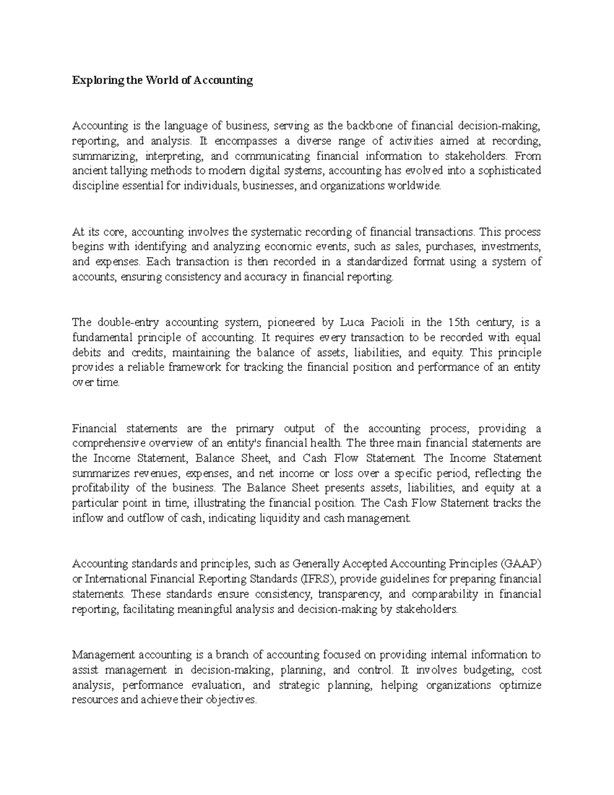 Exploring the World of Accounting - Exploring the World of Accounting ...