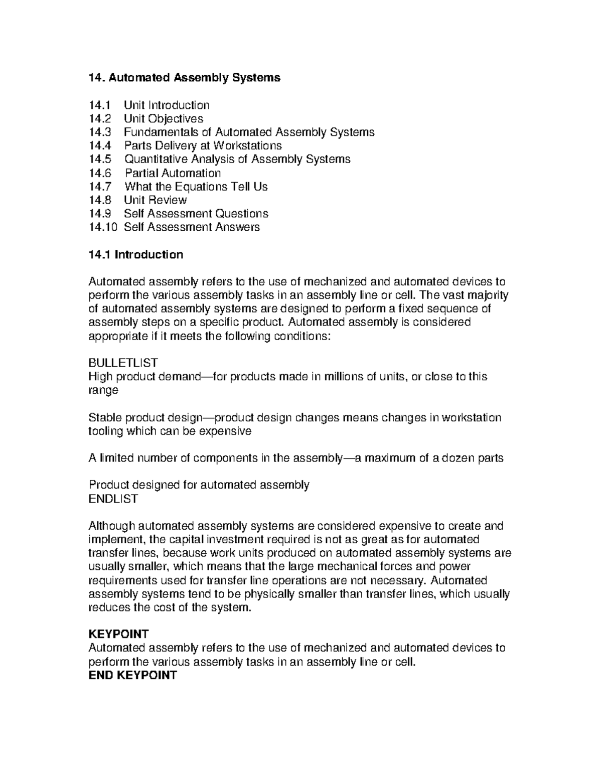 Unit 14 automated assembly systems - 14. Automated Assembly Systems 14 ...