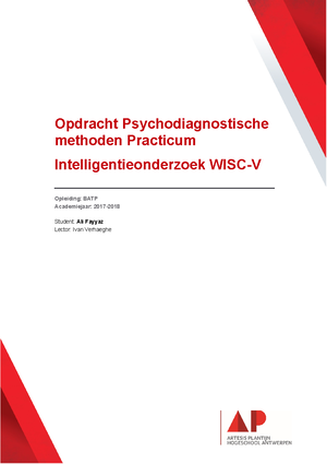 Overzicht te kennenkunnen + voorbeeld-examenvragen - Voorbereiding evaluatie Psychodiagnostisch ...