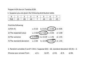 Popper 4 - Math 3339 - Popper # 4 The length of time needed to complete ...