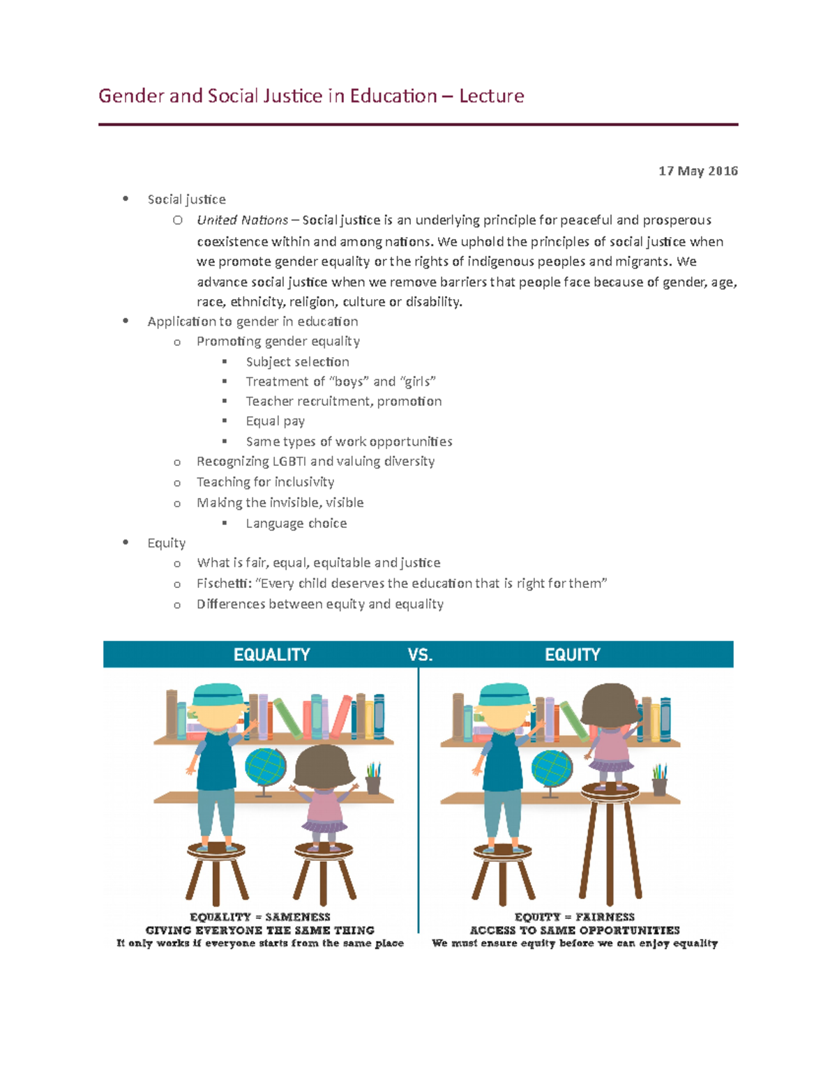 Gender and Social Justice in Education – Lecture - We uphold the ...