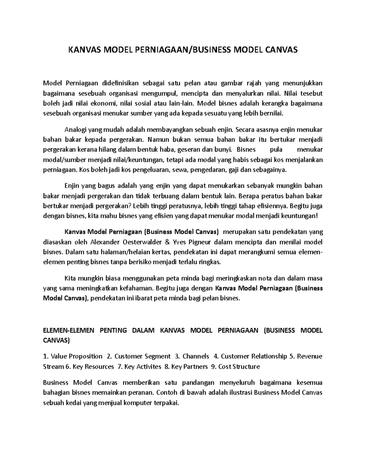 BAB 4 Apa Itu Business Model Canvas - KANVAS MODEL PERNIAGAAN/BUSINESS ...