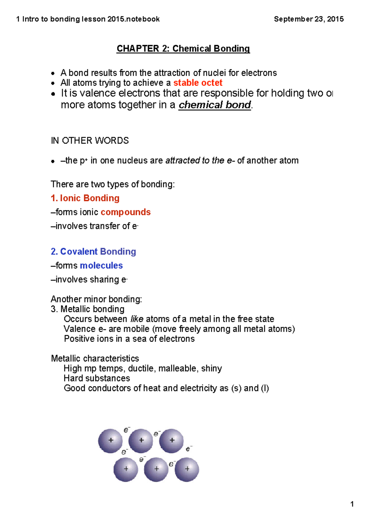 1. Intro to Bonding Lesson - Teacher Notes - 2022 - - Studocu