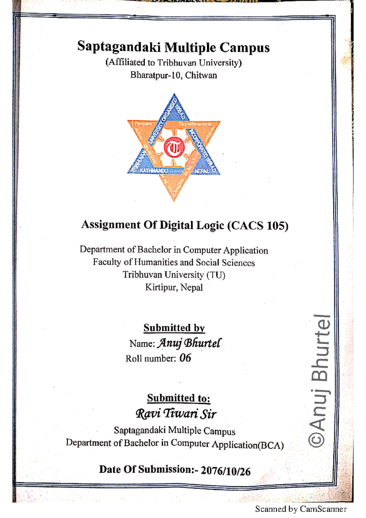 Bca - Digital Logic - Studocu