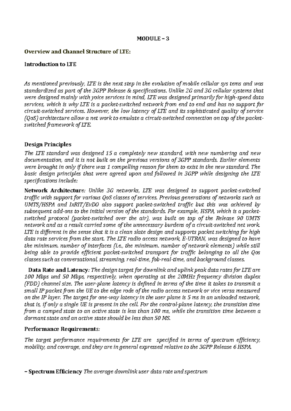 Module-3-15EC81 - NOTES - MODULE – 3 Overview and Channel Structure of ...