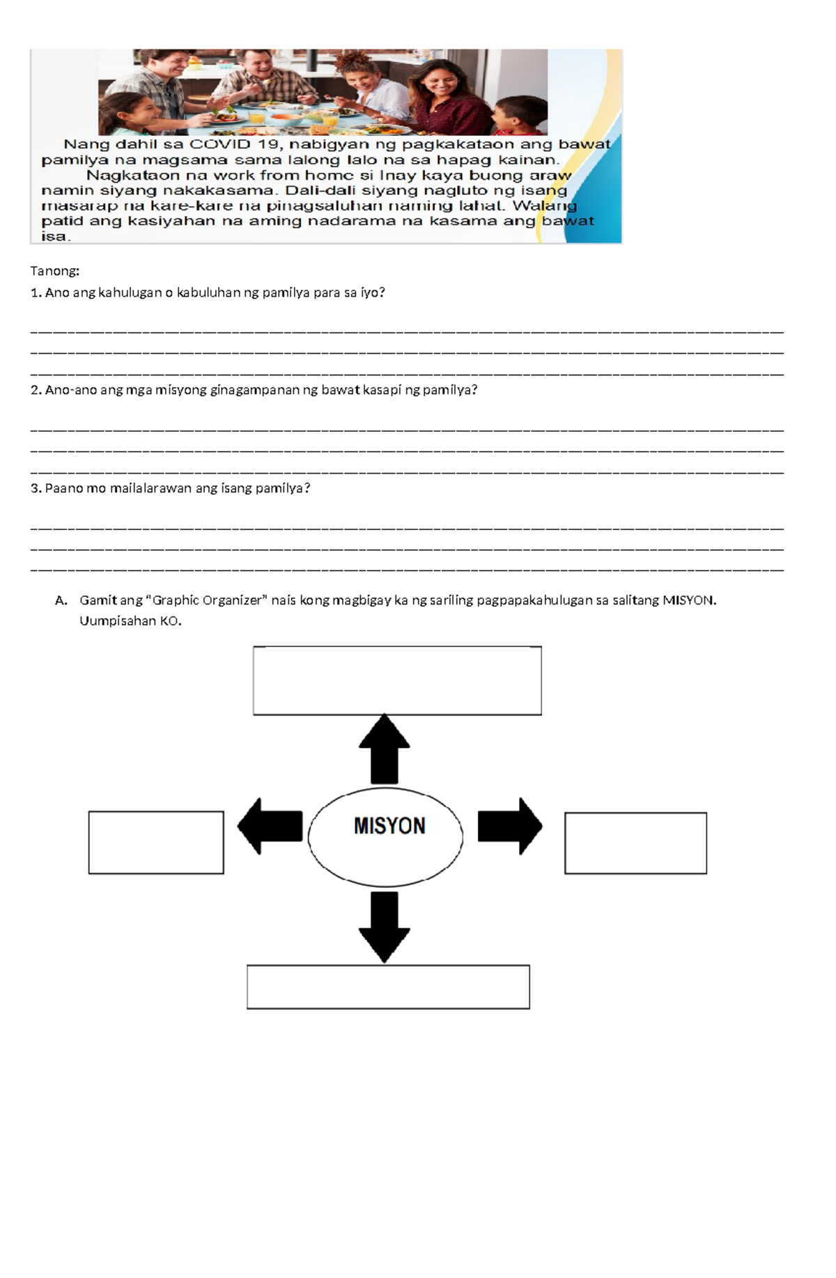 Tanong - Values education - Tanong: Ano ang kahulugan o kabuluhan ng ...