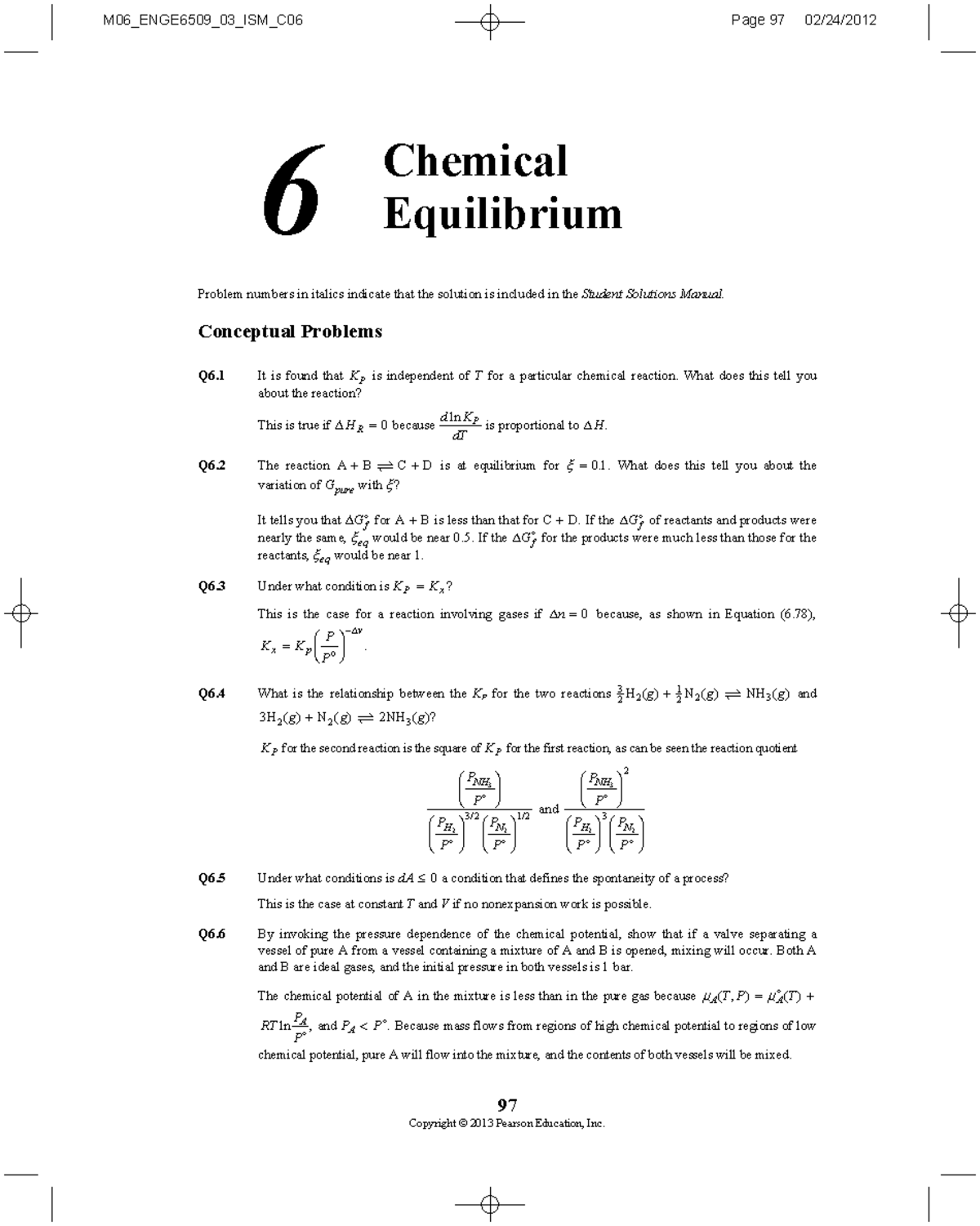 Solution chapter 6 - dsgfshshhhhhhhhh - 97 Problem numbers in italics indicate that the solution ...