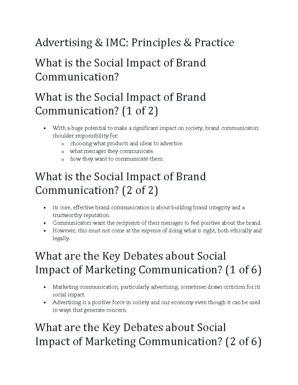 C209 Social Responsibility - Advertising & IMC: Principles & Practice ...