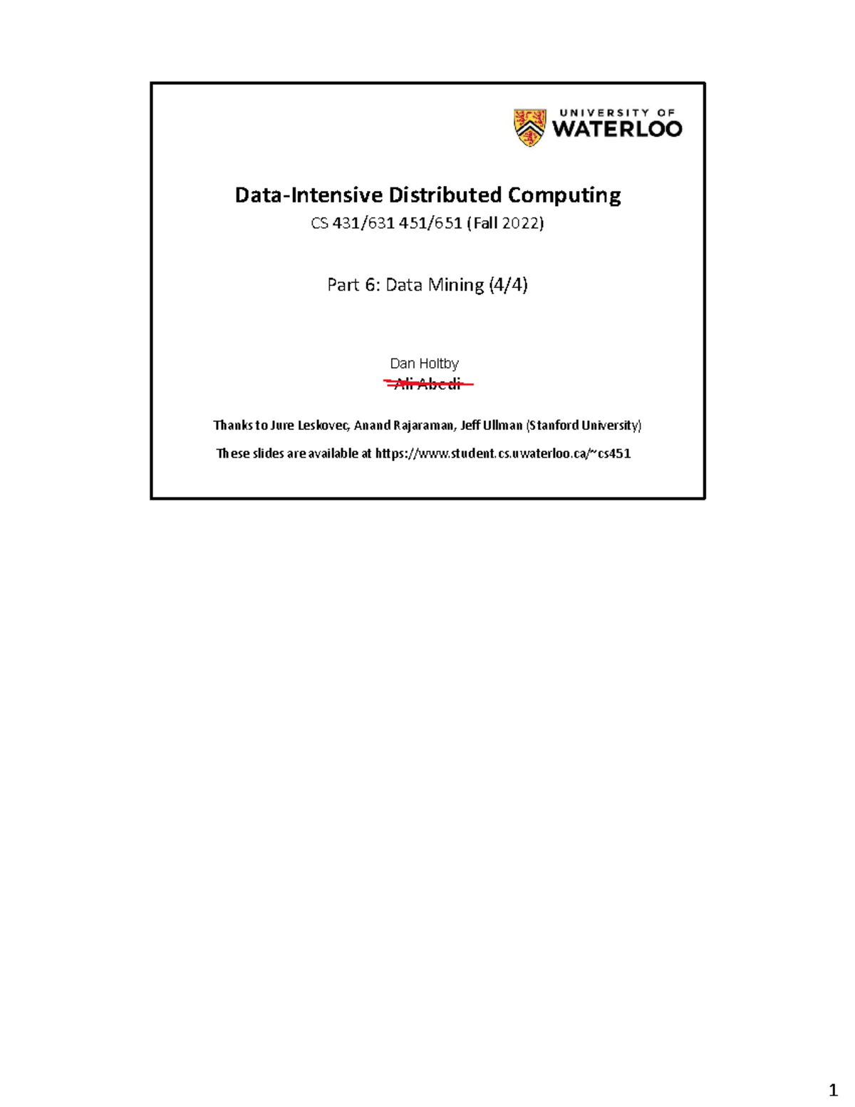 06 Data Mining 3 Clustering Data Intensive Distributed Computing