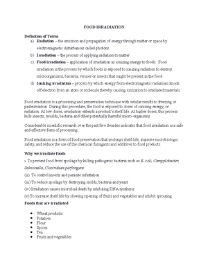 FOOD Science - Topic 1 - TOPIC 1: INTRODUCTION TO FOOD SCIENCE ...