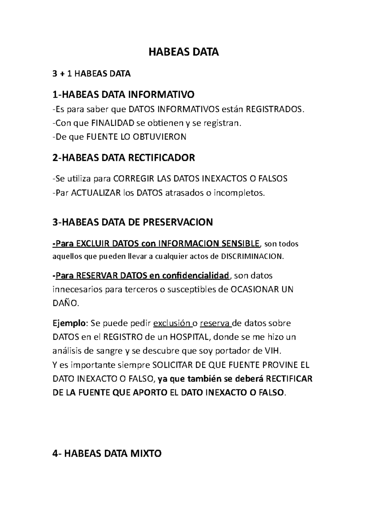 6- Habeas DATA - HABEAS DATA 3 + 1 HABEAS DATA 1-HABEAS DATA ...