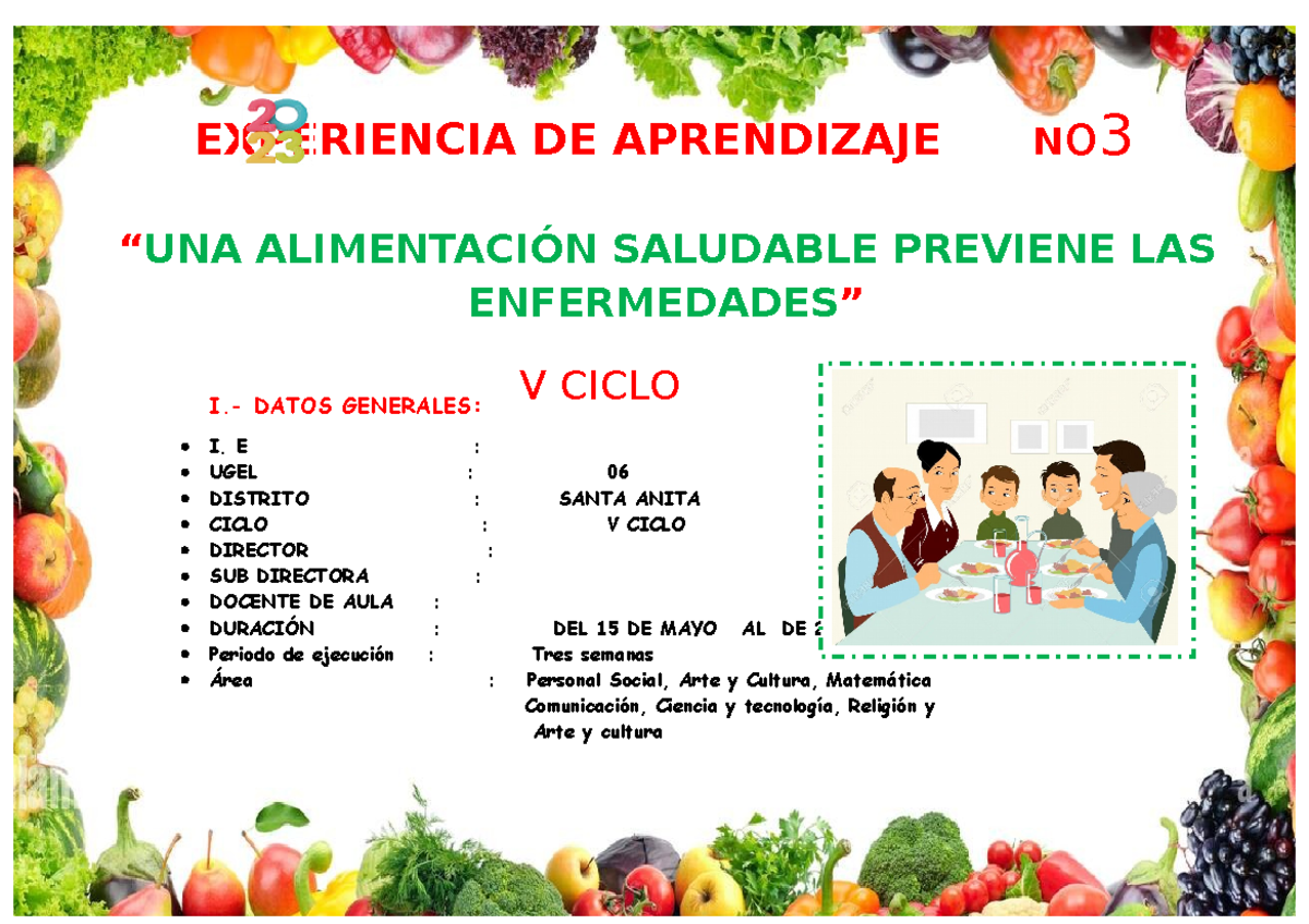 3.- 4 EDA -MAYO -V Ciclo 2023 - EXPERIENCIA DE APRENDIZAJE No 3 “UNA ...