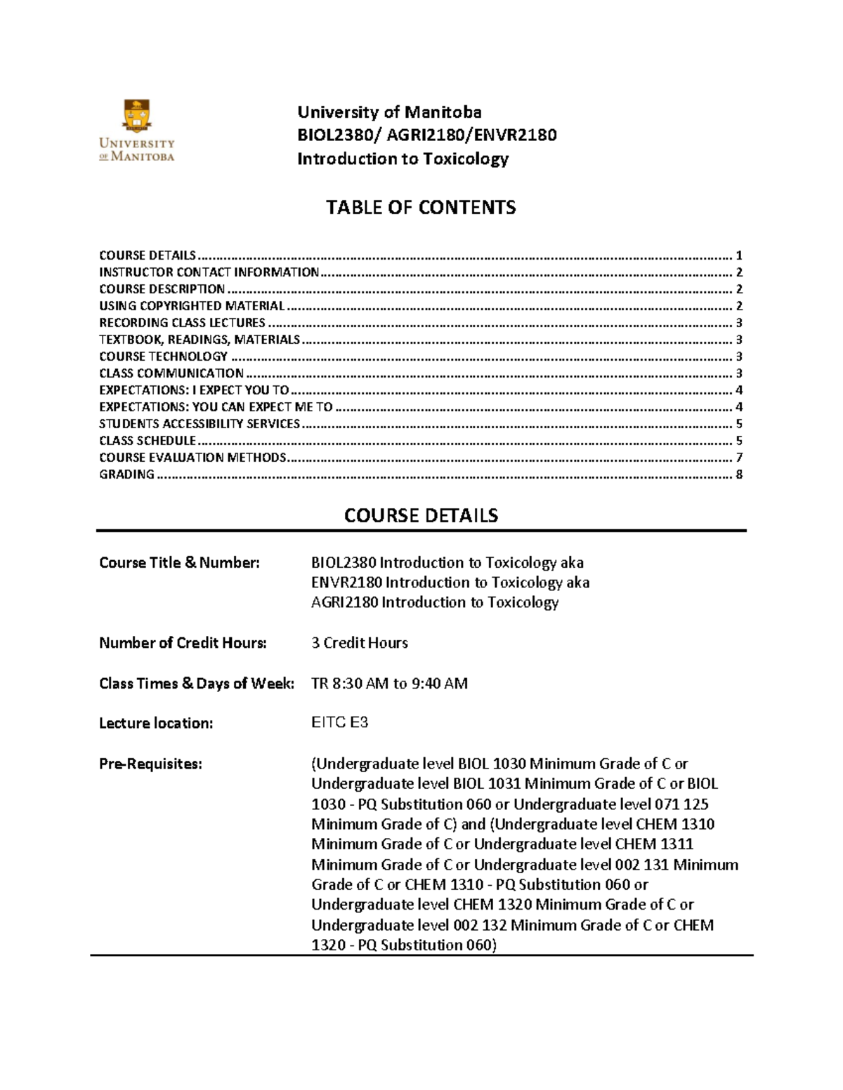 2020 Intro Tox Course Syllabus Warning Tt Undefined Function 32 Warning Tt Undefined