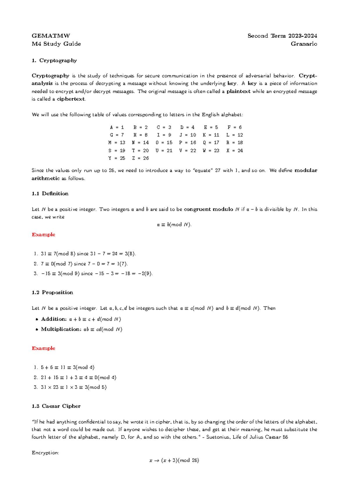 Study Guide For Math - GEMATMW Second Term 2023- M4 Study Guide ...