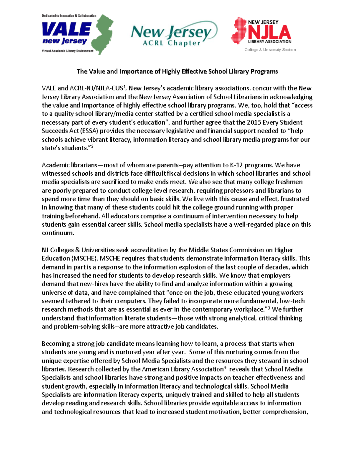 The Value and Importance of Highly Effective School Library Programs ...