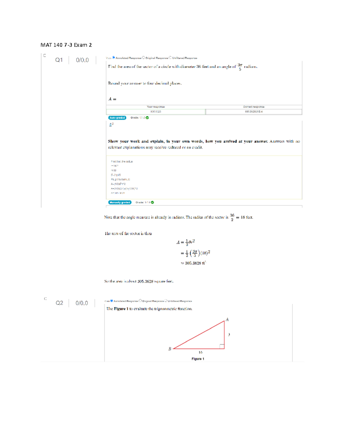 MAT 140 7-3 Exam 2 - MAT 140 7-3 Exam 2 - MAT140 - MAT 140 7-3 Exam - Studocu