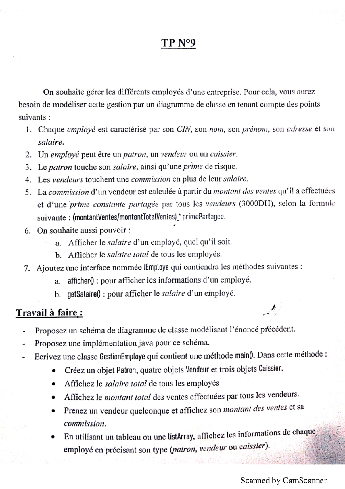 JAVA POO series des exercices - Programmation Java - Studocu