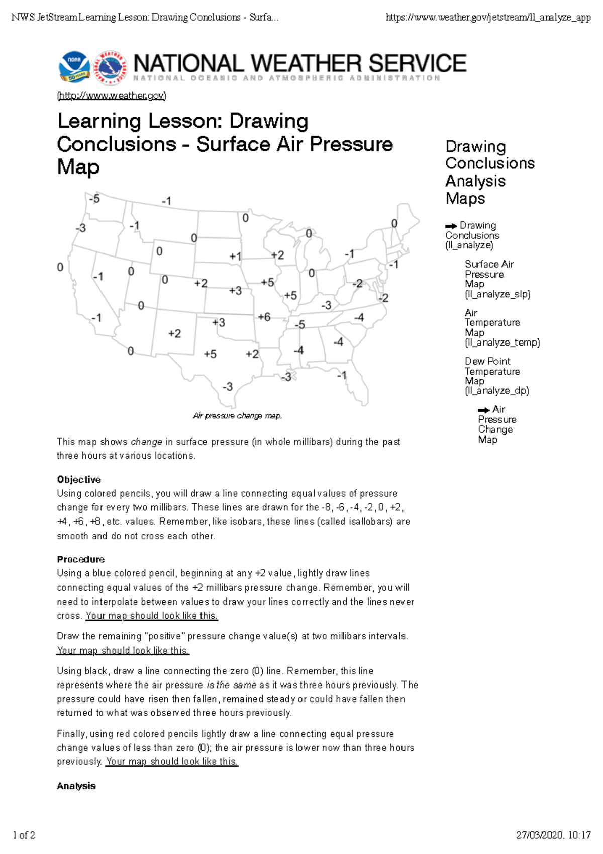 Surface pchange map explanation - (weather) Learning Lesson: Drawing ...