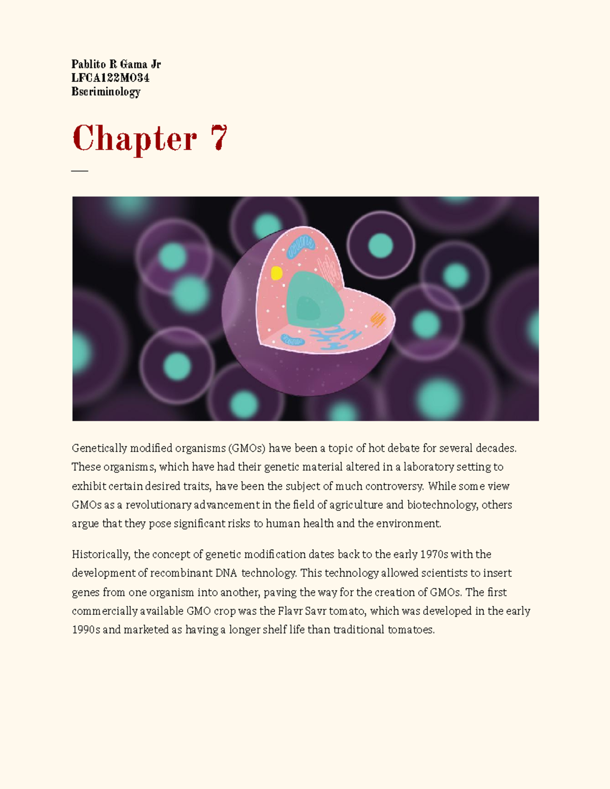 Essay - Pablito R Gama Jr LFCA122MO Bscriminology Chapter 7 ...