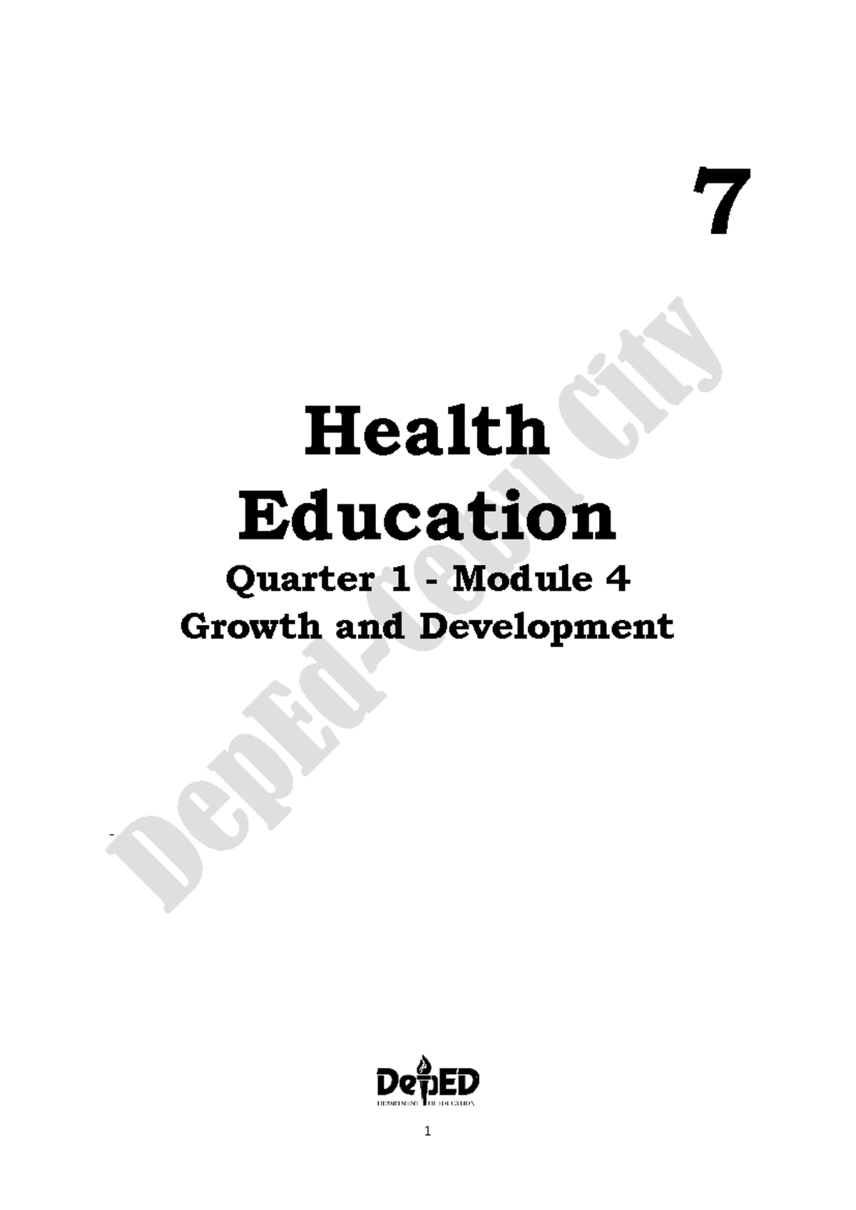 M4 Q1 Health - Module - 7 Health Education Quarter 1 - Module 4 Growth ...