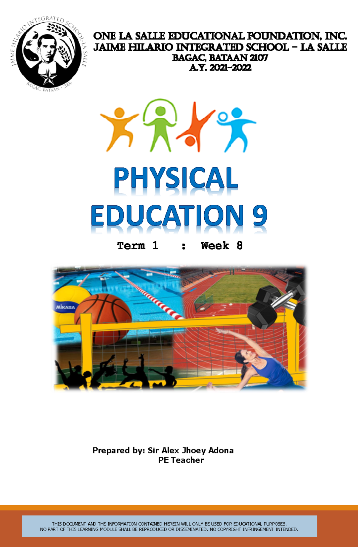 LESSON - PHYSICAL EDUCATION 9 - Education - Studocu