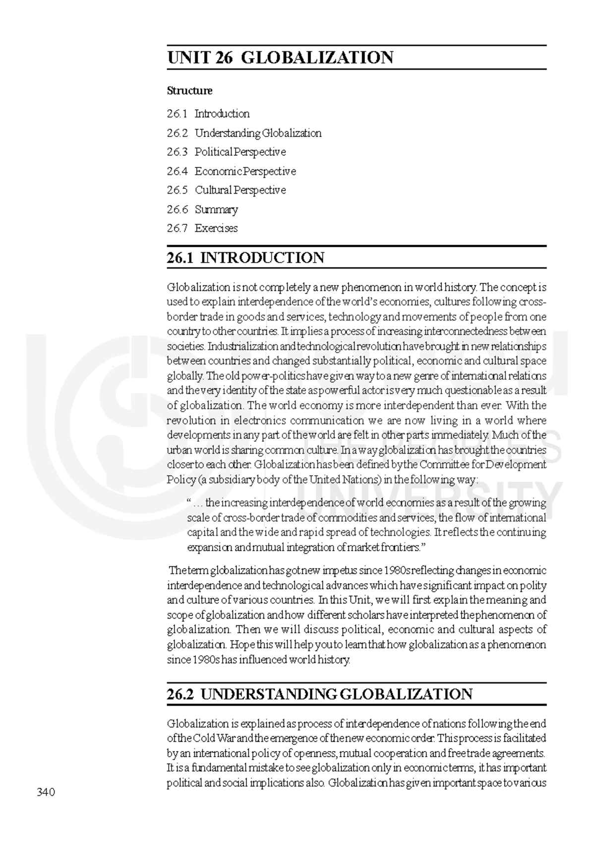 Unit-26 - Modern World- MHI 102 - Modern World UNIT 26 GLOBALIZATION ...