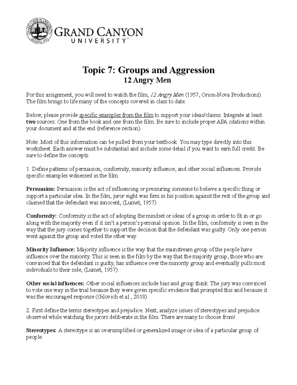 PSY362-RS-T7 Angry Men Worksheet End of Semester - Topic 7: Groups and ...