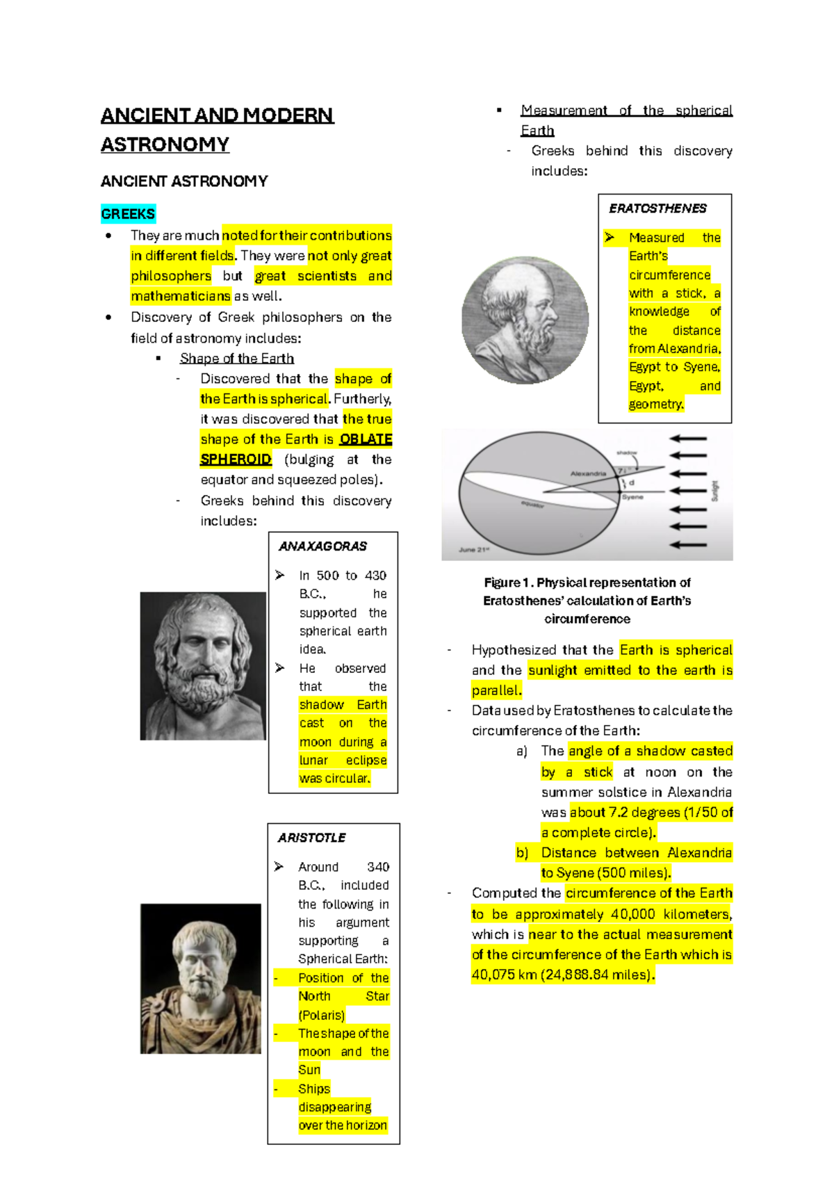 Physci Notes ( Ancient AND Modern Astronomy) - ANCIENT AND MODERN ...
