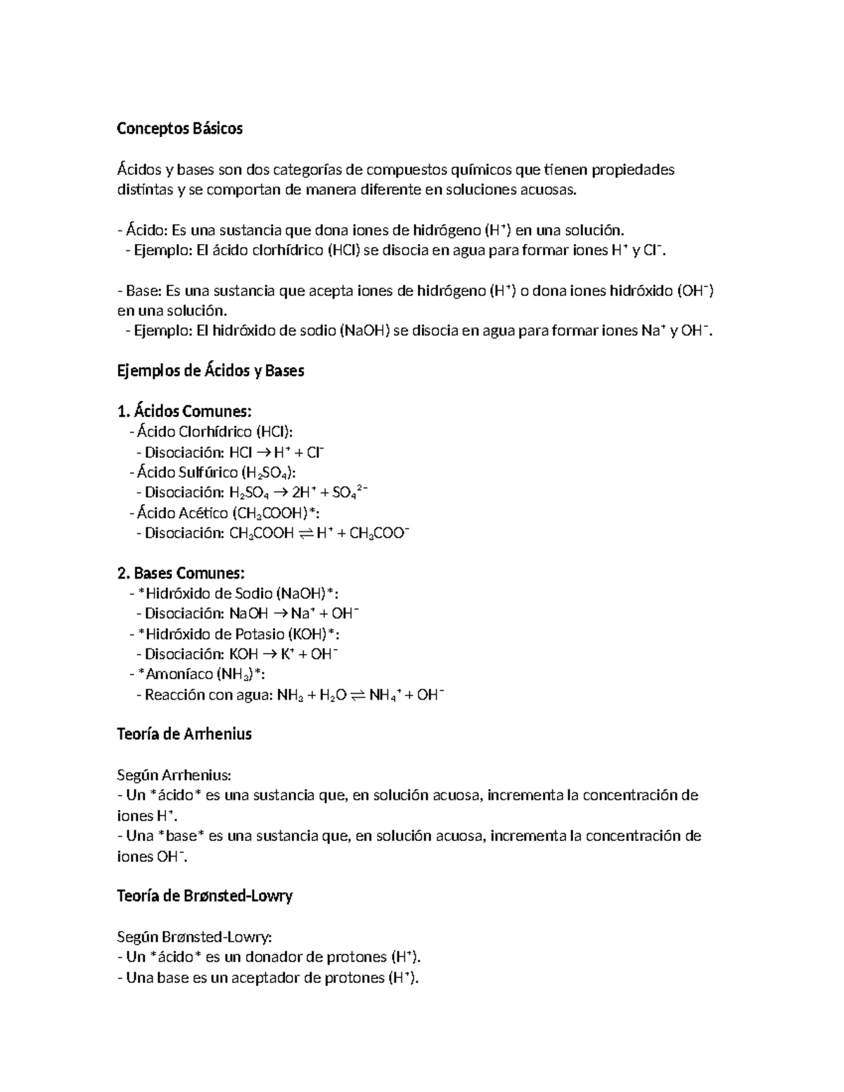 Quimica Trabjo exp - Conceptos Básicos Ácidos y bases son dos ...