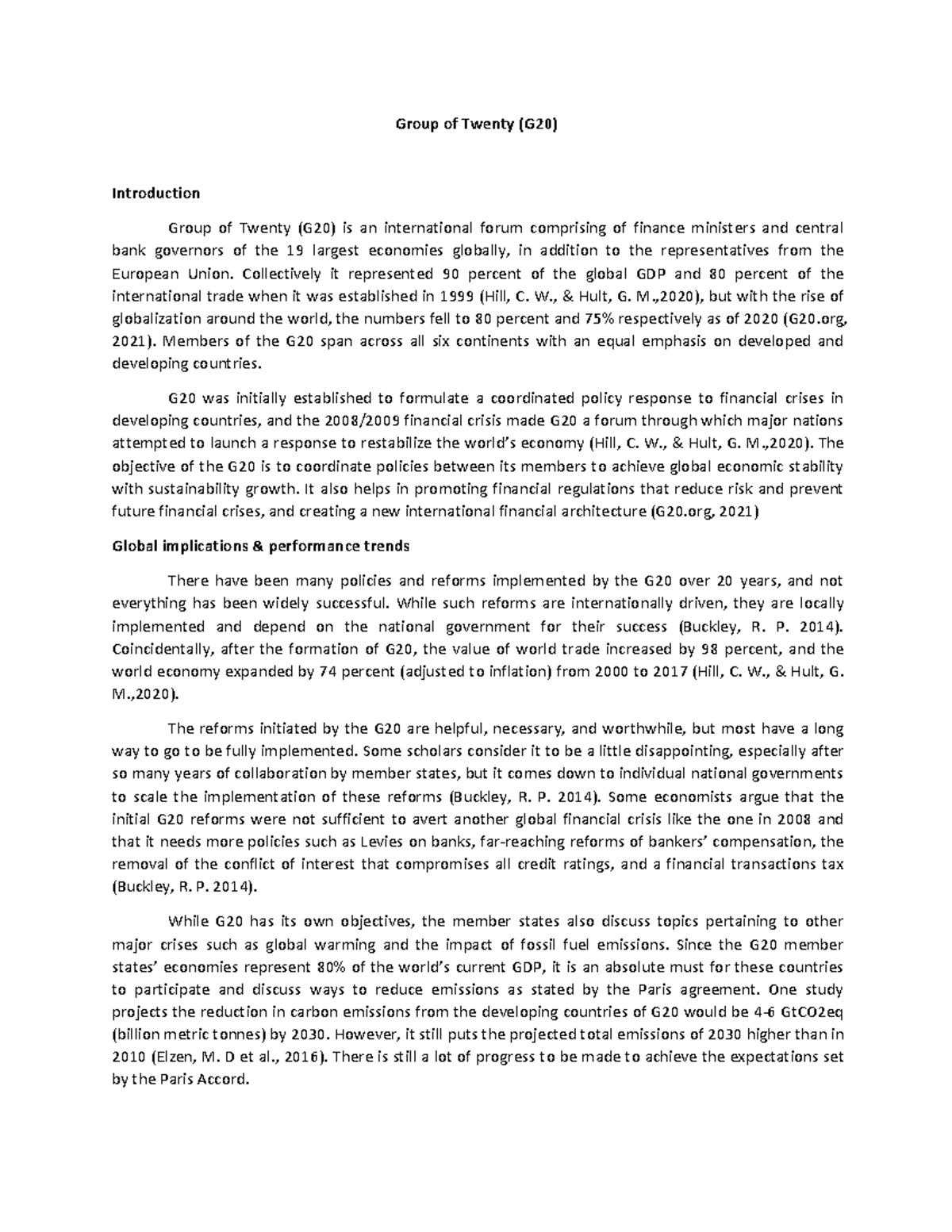 1 Group of Twenty (G20) - Group of Twenty (G20) Introduction Group of ...